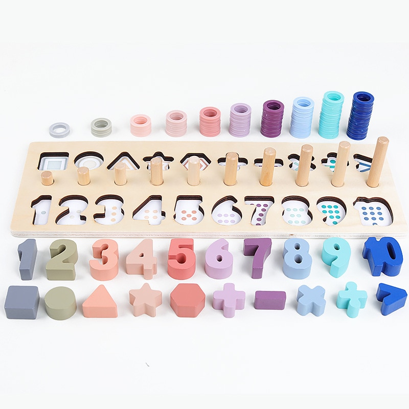 Kid's Wooden Puzzle Math Toy - Made Minimal